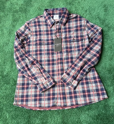 7 Diamonds Generation Soft Flannel Shirt Grey/Navy Plaid Stretch Mens ...
