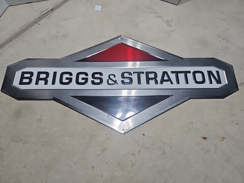 Vintage Briggs & Stratton Dealer Advertising Metal Sign 31” x 15” Gas ...