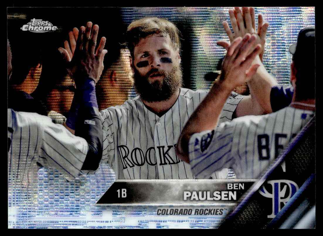 BB Ben Paulsen 2016 Topps Chrome Blue Wave Refractor 62/75 Colorado Rockies #174 | eBay