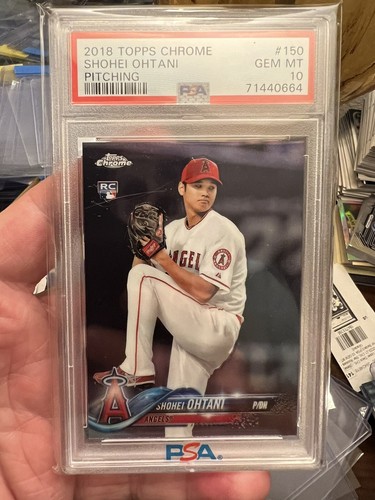 2018 Topps Chrome Shohei Ohtani PSA 10 Pitching RC Rookie #150 Angels ...