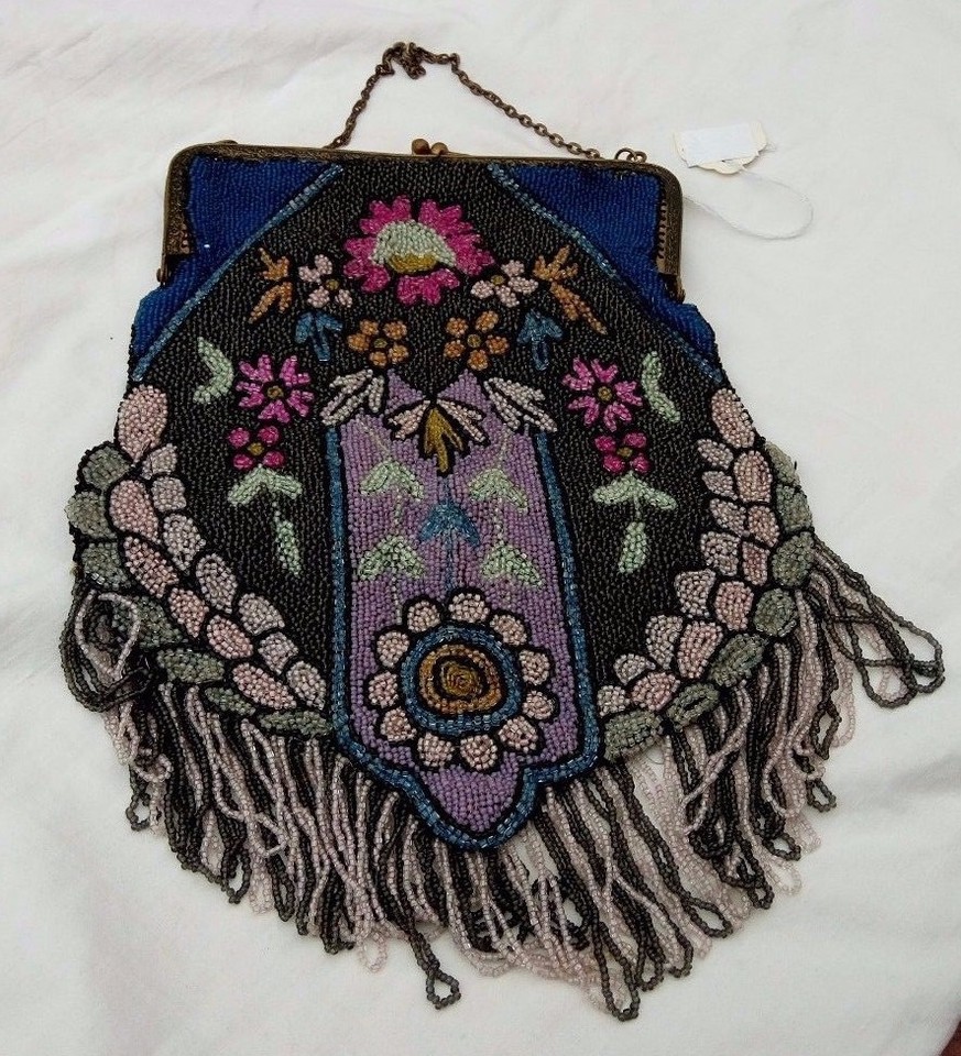 EXQUISITE ANTIQUE VICTORIAN BEADED PURSE. BELGIUM | eBay