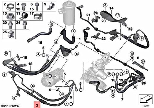 Genuine BMW E70 SUV Expansion Power Steering Hose OEM 32416782290 | eBay