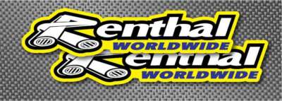 2x 9" Renthal Yellow Decals Sticker logo swingarm, sprocket, handle ...