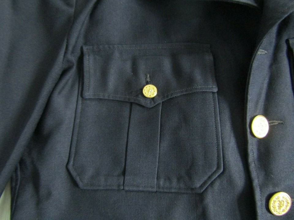 Antique Blue Police Officer Brass Buttons "P" Short Jacket | eBay