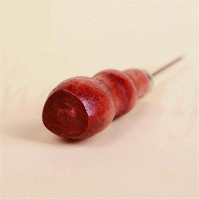 1/3PCS Wooden Handle Beading Awl Boring Hole Tailor Making Tool Bradle ...
