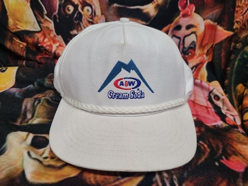 Vtg A & W ROOT BEER SODA Snapback Trucker White Hat VINTAGE Drink AW FS ...