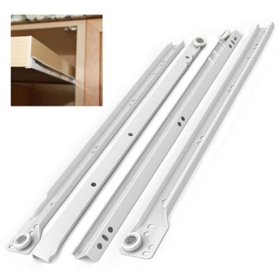 10" - 24" White Epoxy Coated White Euro Drawer Slides Kitchen Closet | eBay