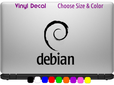 DEBIAN Linux Logo Vinyl Decal Laptop Car Window Sticker CHOOSE SIZE ...