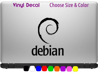 DEBIAN Linux Logo Vinyl Decal Laptop Car Window Sticker CHOOSE SIZE ...