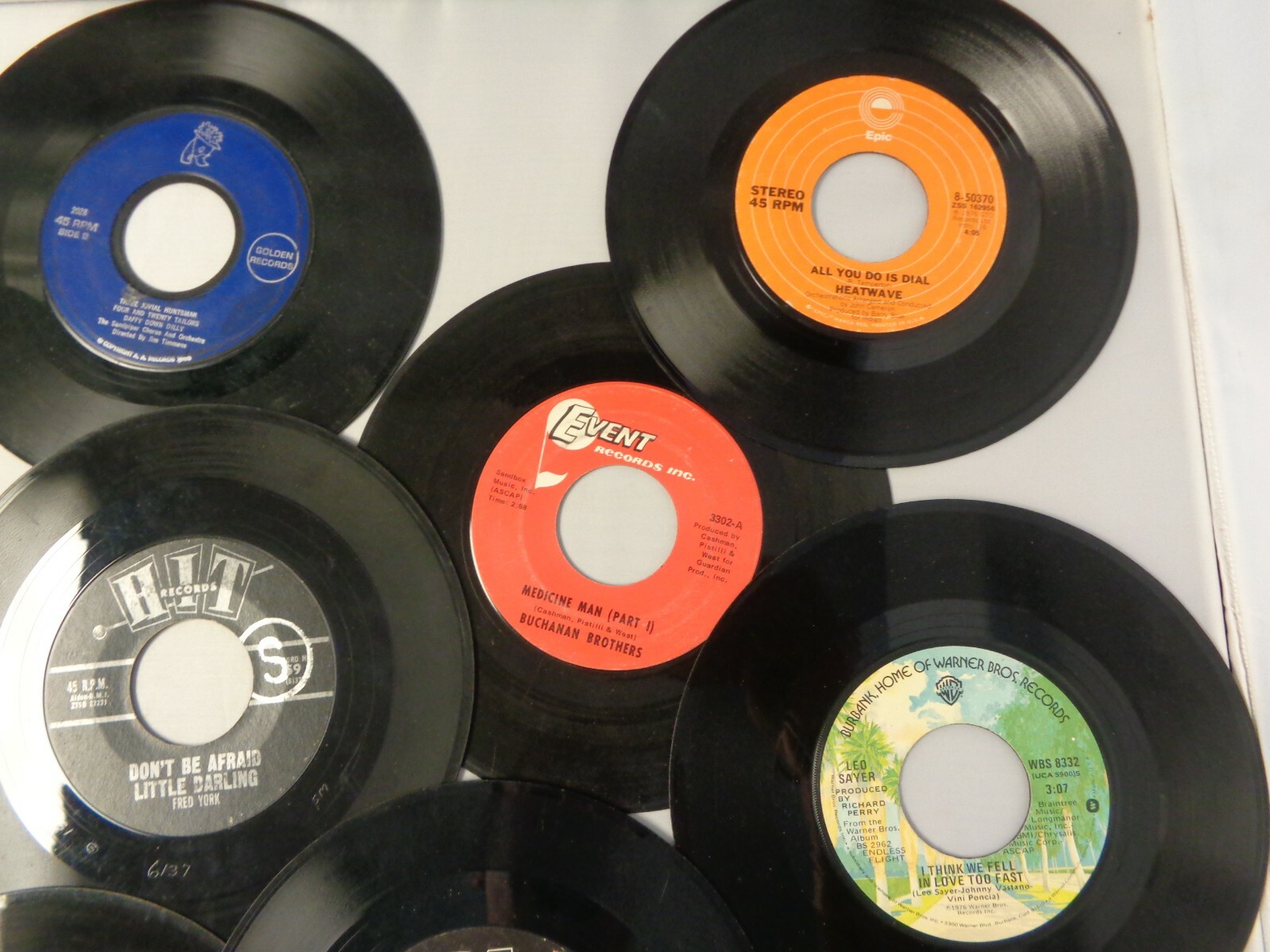 Lot of 10 - 70s 80s .45 rpm records - Buchanan Bros, Waylon Jennings, G ...
