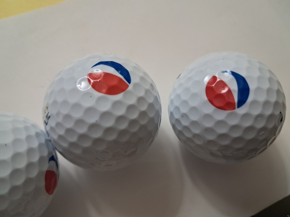 Pepsi Logo Golf Balls 3-pack NOS Pinnacle Gold New Distance Pepsi Cola ...