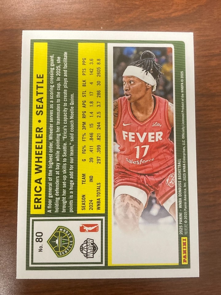 ERICA WHEELER - 2025 PANINI DONRUSS WNBA - SEATTLE STORM - CARD #80 | eBay