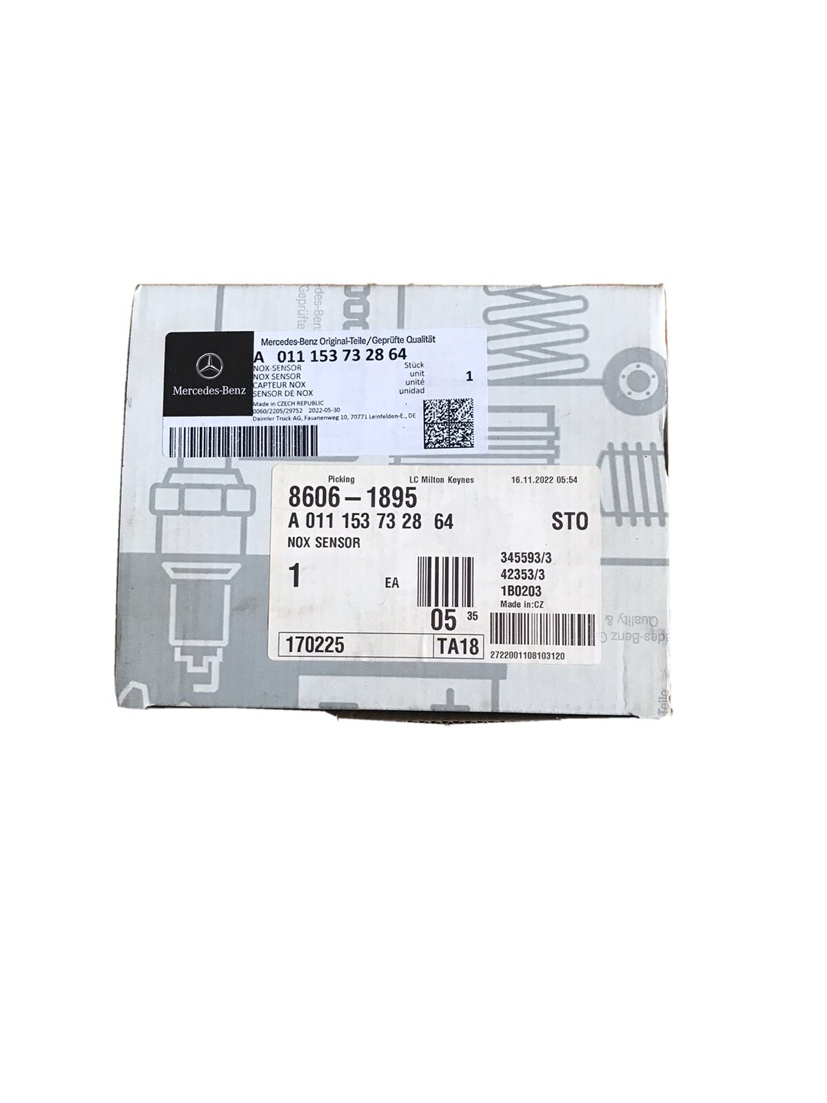 Genuine MERCEDES ACTROS NOX Sensor Exhaust A0111537328 Euro 6 for sale ...