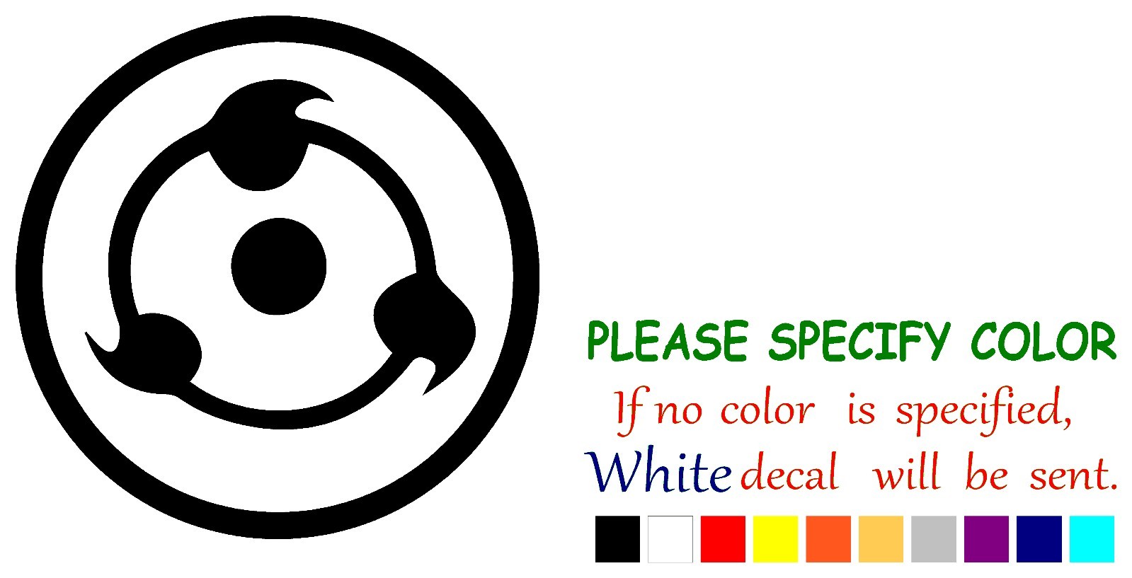 SHARINGAN NINJA NARUTO Funny Vinyl Decal Sticker Car Window bumper ...