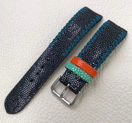 22mm/20mm Genuine stingray skin Watch Strap Band, handmade leather ...