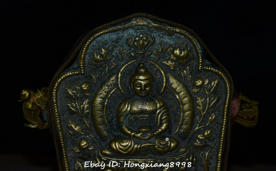 Old Tibetan Bronze Buddhism Shakyamuni Amitabha Buddha Gawu Box | eBay