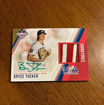 Bryce Tucker 2018 USA Baseball Game Jersey Green ink Auto #3 Giants /25 | eBay