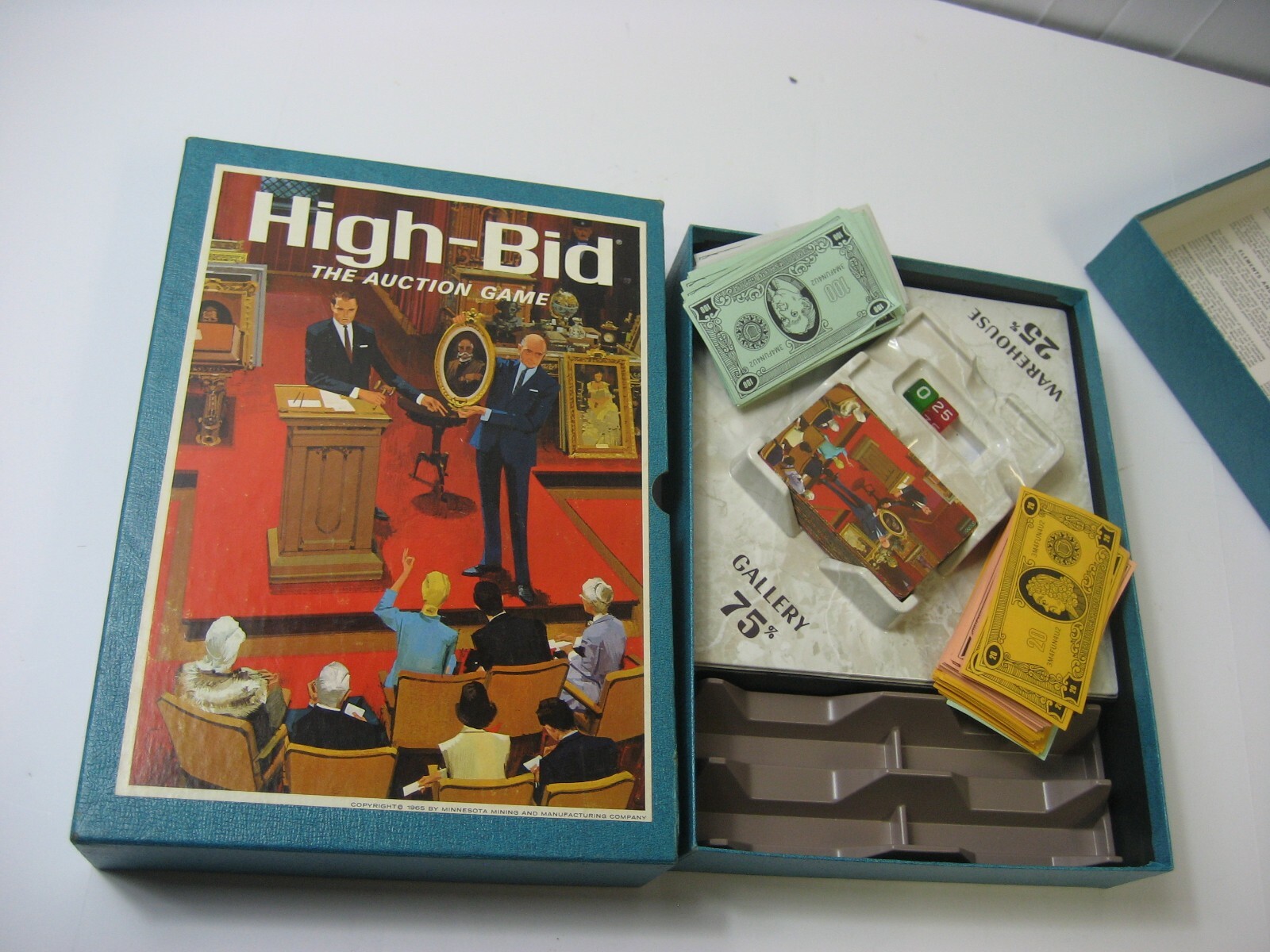 Vintage 1965 High-Bid Board Game Complete 3M Bookshelf The Auction Game ...