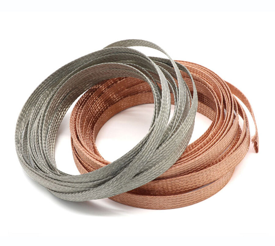 Bare Copper/Tinned Copper 2mm~28mm Flat Metal Shielding Braided Wire ...