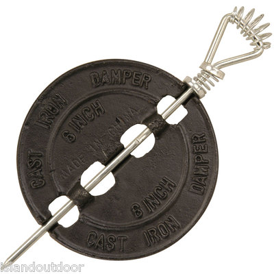 Draft Control Damper BBQ pit smoker part wood stove vent flue Imperial ...