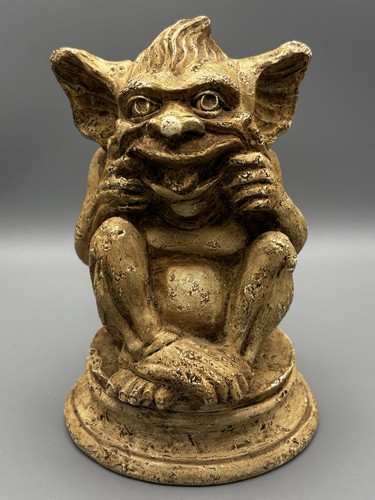 Vintage Gargoyle Troll Statue – Resin Gothic Fantasy Figurine Garden ...