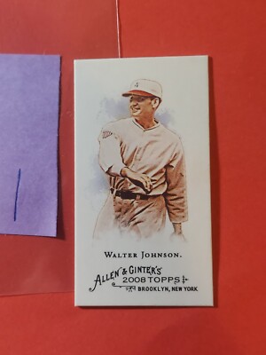 2008 Topps Allen and Ginter Mini Baseball Icons #BI2 Walter Johnson ...