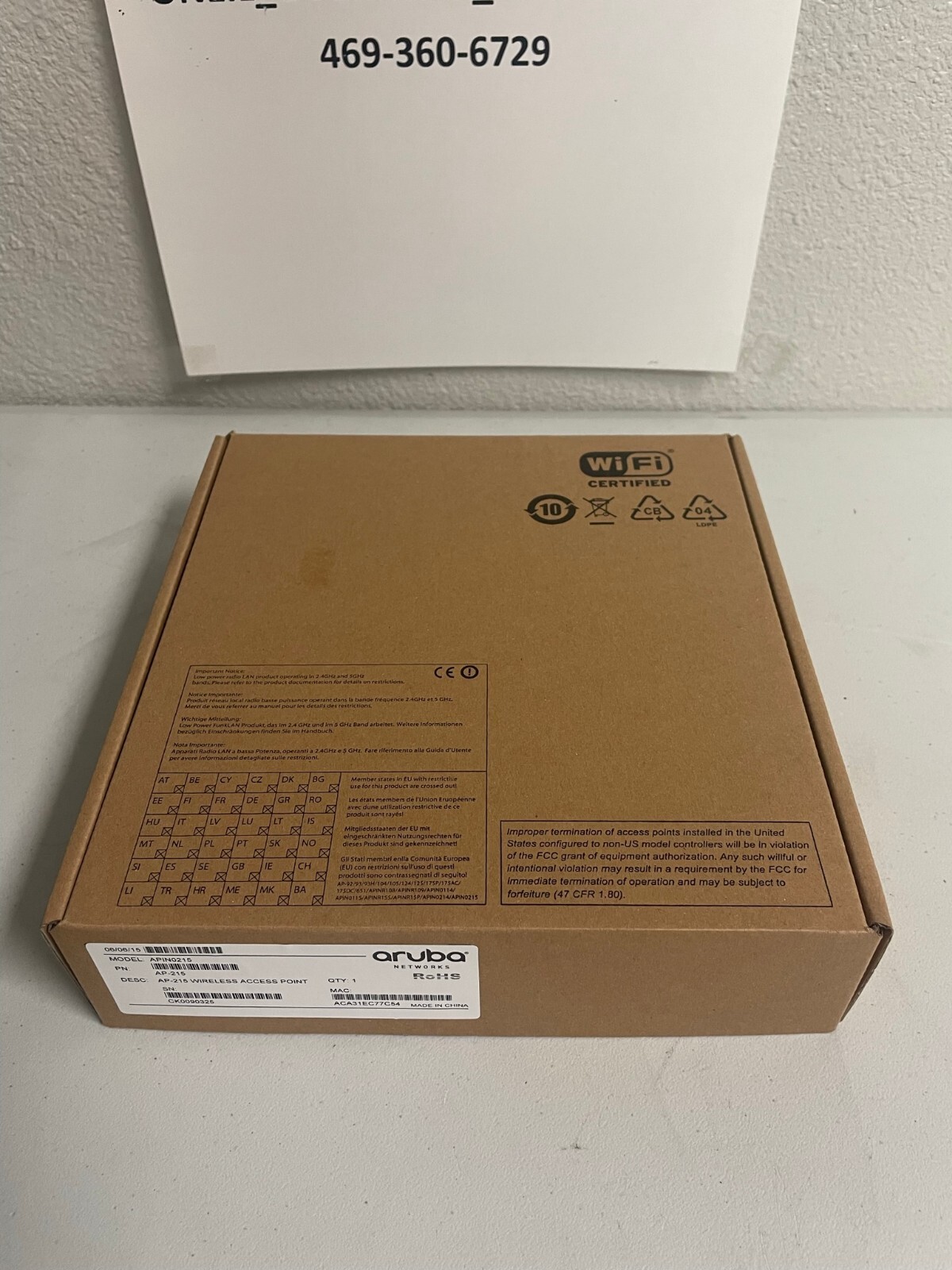 Aruba 210 Series Instant IAP-215 Dual-Radio Wireless Access Point with ...