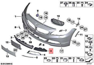 Genuine BMW Z4 E89 Roadster Front Bumper Open Grid Grille Right OEM ...