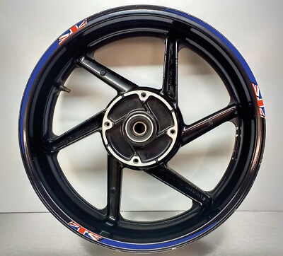 GB Flag Union Jack Tapered Reflective Blue Motorcycle Wheel Rim 025GB ...