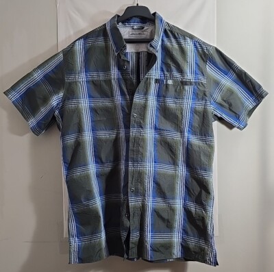Eddie Bauer Shirt Men's TXL Green Plaid Short Sleeve Fishing Hiking ...