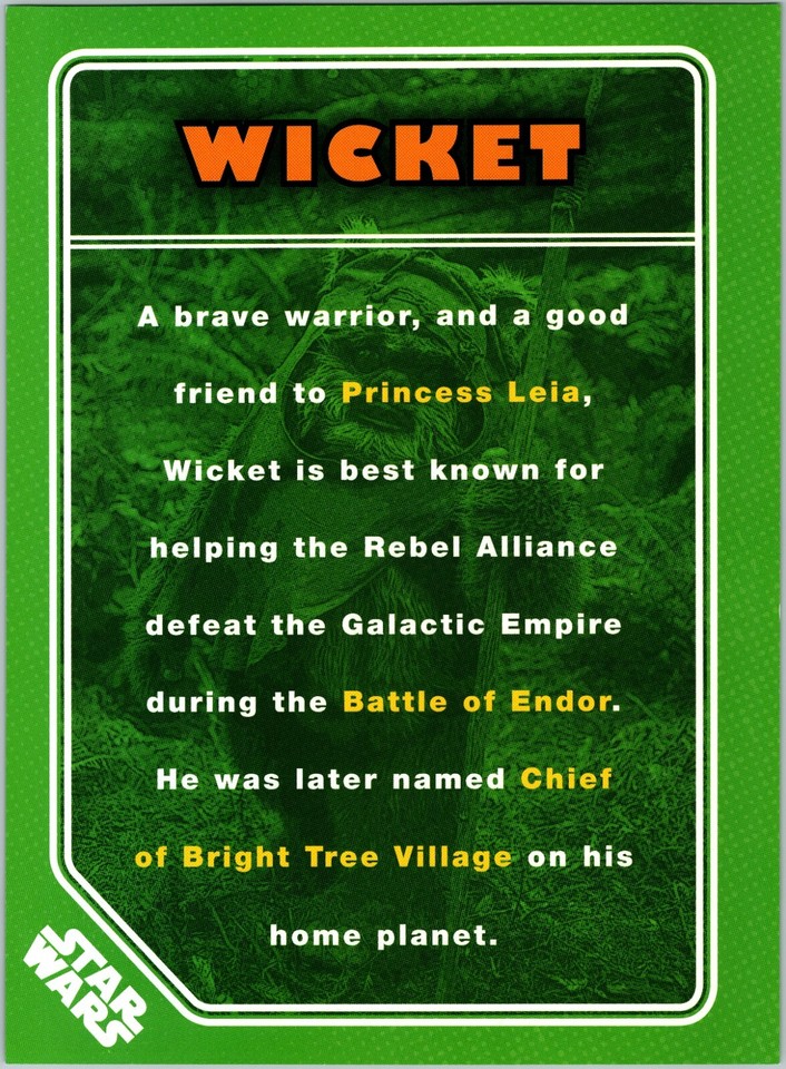 Wicket W Warrick Star Wars Poster Art PROMO Original Pin-Up Movie ...