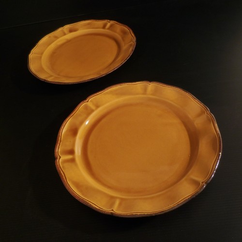 2 Plates Flat Earthenware Haute Provence ADP Handmade Art Deco France ...