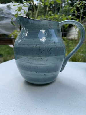 Hausenware Pitcher Blue Swirl Twist Pattern - 8" Tall 7" Wide | eBay