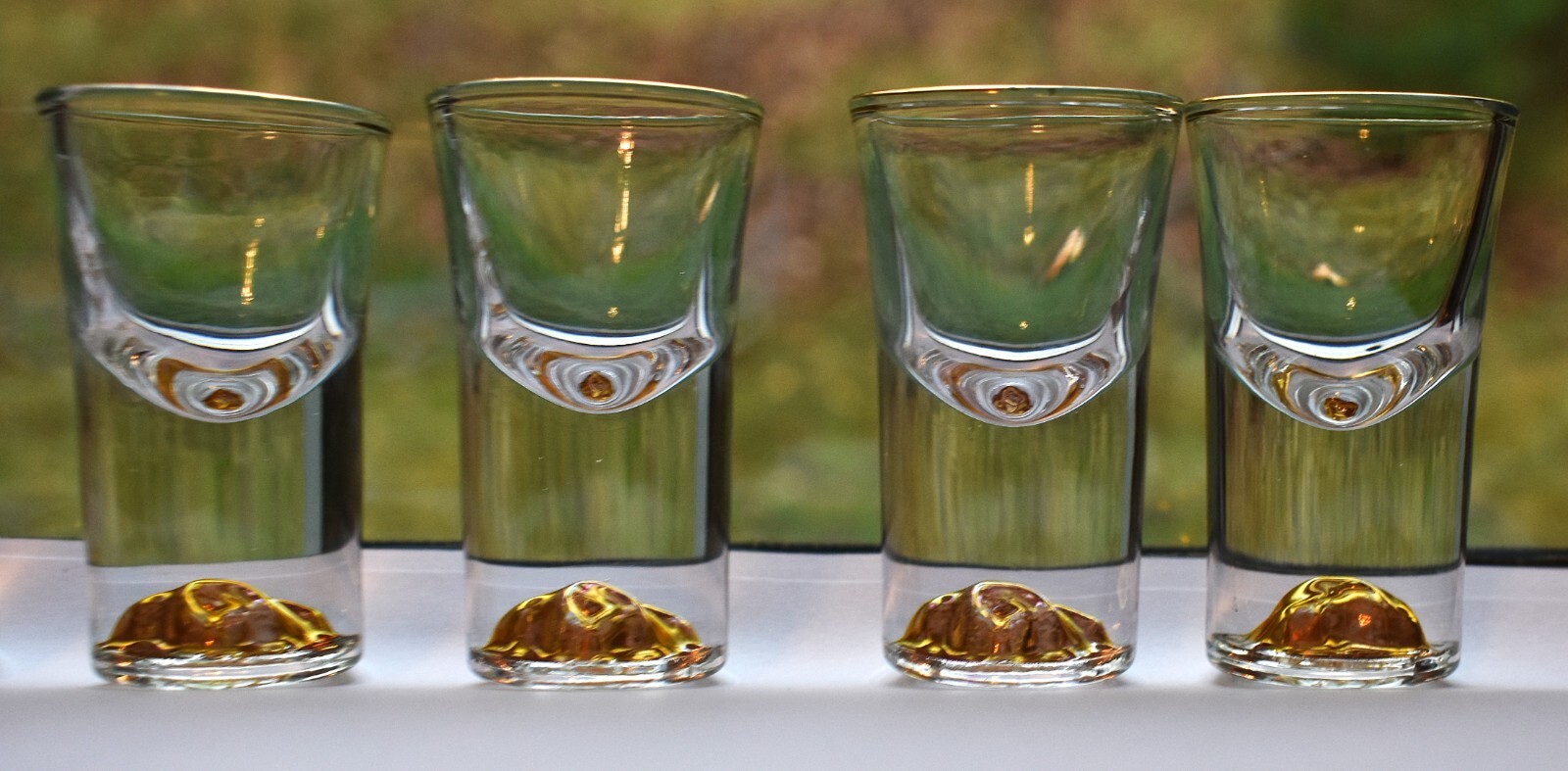 Shot Glass Set Decorated 24K Gold Trimmed Set of 6 Handmade Blown Art ...