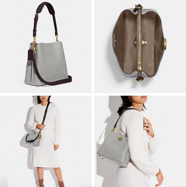 COACH C3766 Willow bucket bag in colorblock Dove Grey Multi NWT | eBay