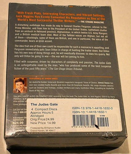 The Judas Gate by Jack Higgins (2011, CD, Abridged) Audio Book, Free ...