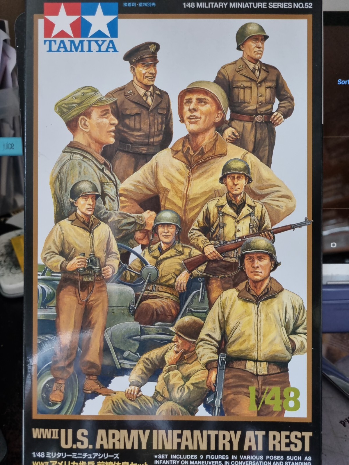 Tamiya 32552 WWII US Infantry at Rest With Jeep 1 48 for sale online | eBay