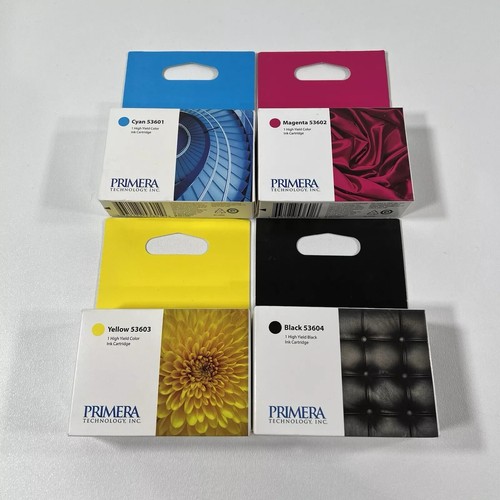 NEW Primera 53601 53602 53603 53604 Ink Cartridge Set Cyan Magenta ...