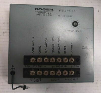 BOGEN COMMUNICATIONS Model TG-4C COMPACT MULTIPLE TONE GENERATOR UNIT | eBay