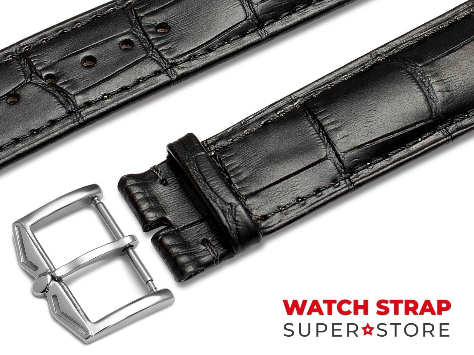 For ROTARY Watch Genuine Leather BLACK Strap Band Buckle Clasp 18-24mm ...