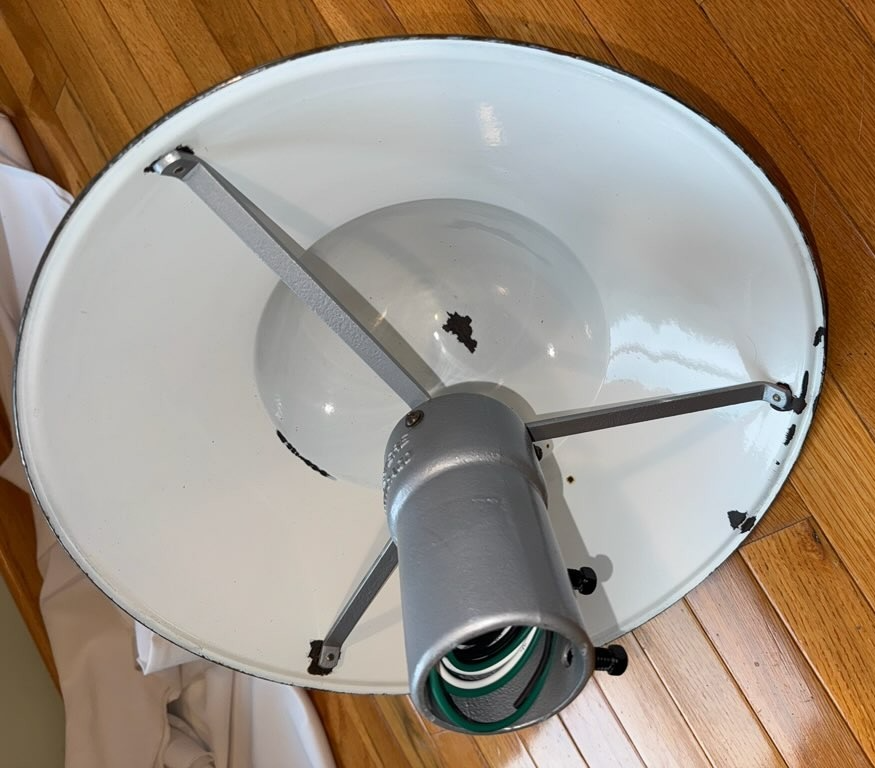 PAIR 50's REVERE 16" Pump Island Lights Green Porcelain Vintage GAS ...