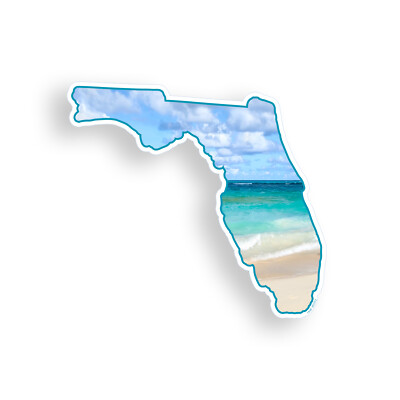 Florida Beach Sticker FL State Ocean Cup laptop Car Vehicle Window ...