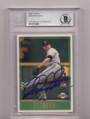 1997 TOPPS ROD BECK SIGNED CARD BECKETT AUTHENTIC AUTOGRAPH | eBay