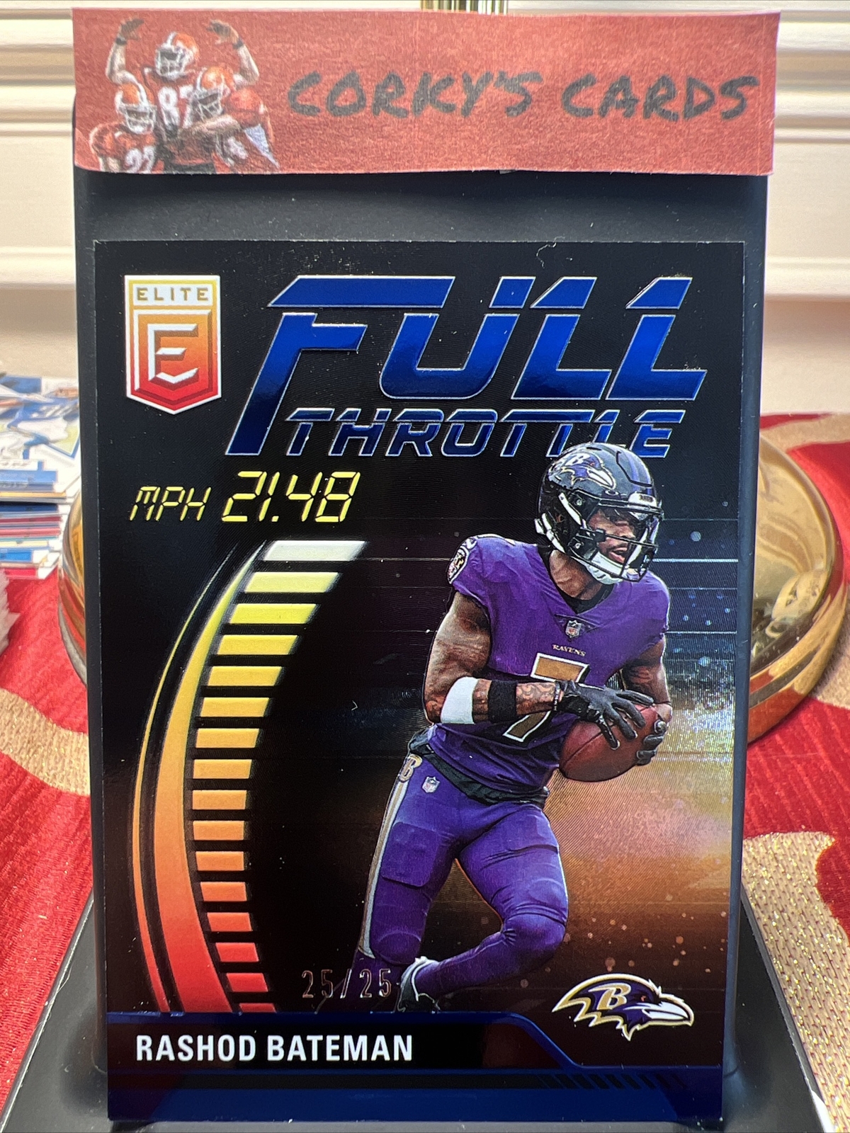 2023 Donruss Elite #FT-RB Rashod Bateman Full Throttle /25 BLUE 🔥Ravens ...