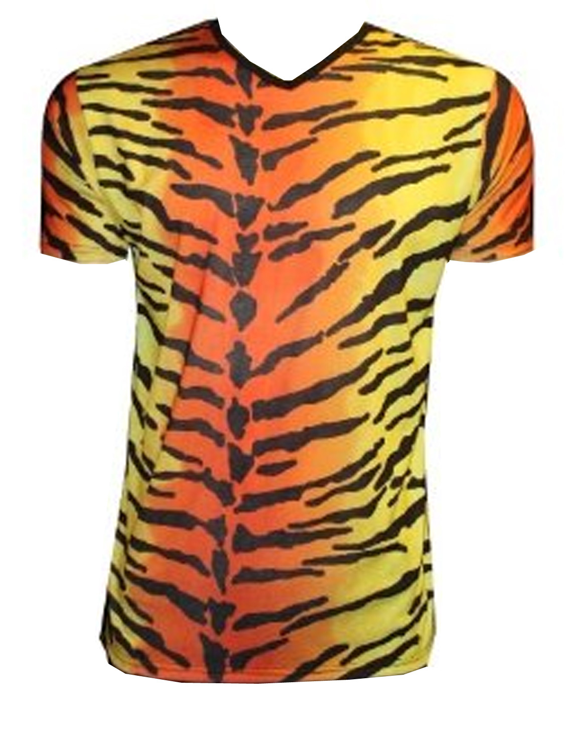 MEN'S TIGER ANIMAL PRINT T-SHIRT TOP FANCY DRESS COSTUME GOTH PUNK EMO ...