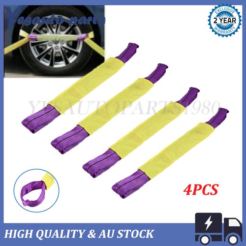 4x Truck Car Tire Wheel Link Straps Trailer Recovery Ratchet Tie Down ...