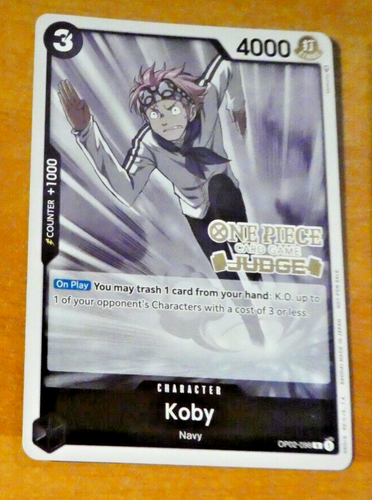 ONE PIECE ENGLISH CARD RARE JUDGE GAME CARTE PROMO HOLO OP02-098 KOBY ...