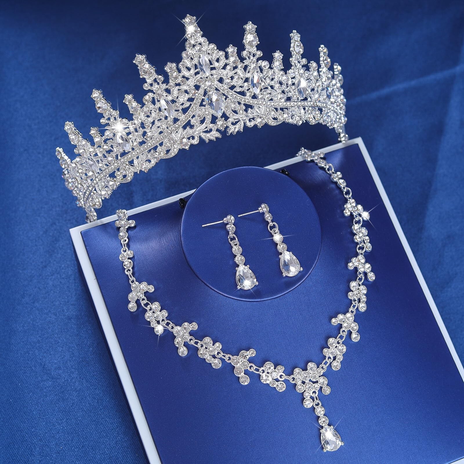 Tiaras and Crowns Jewelry Set for Women Tiaras Earrings and Necklace ...