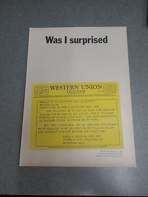 Western Union Telegram 1961 Print Ad 8x11 Vintage | eBay