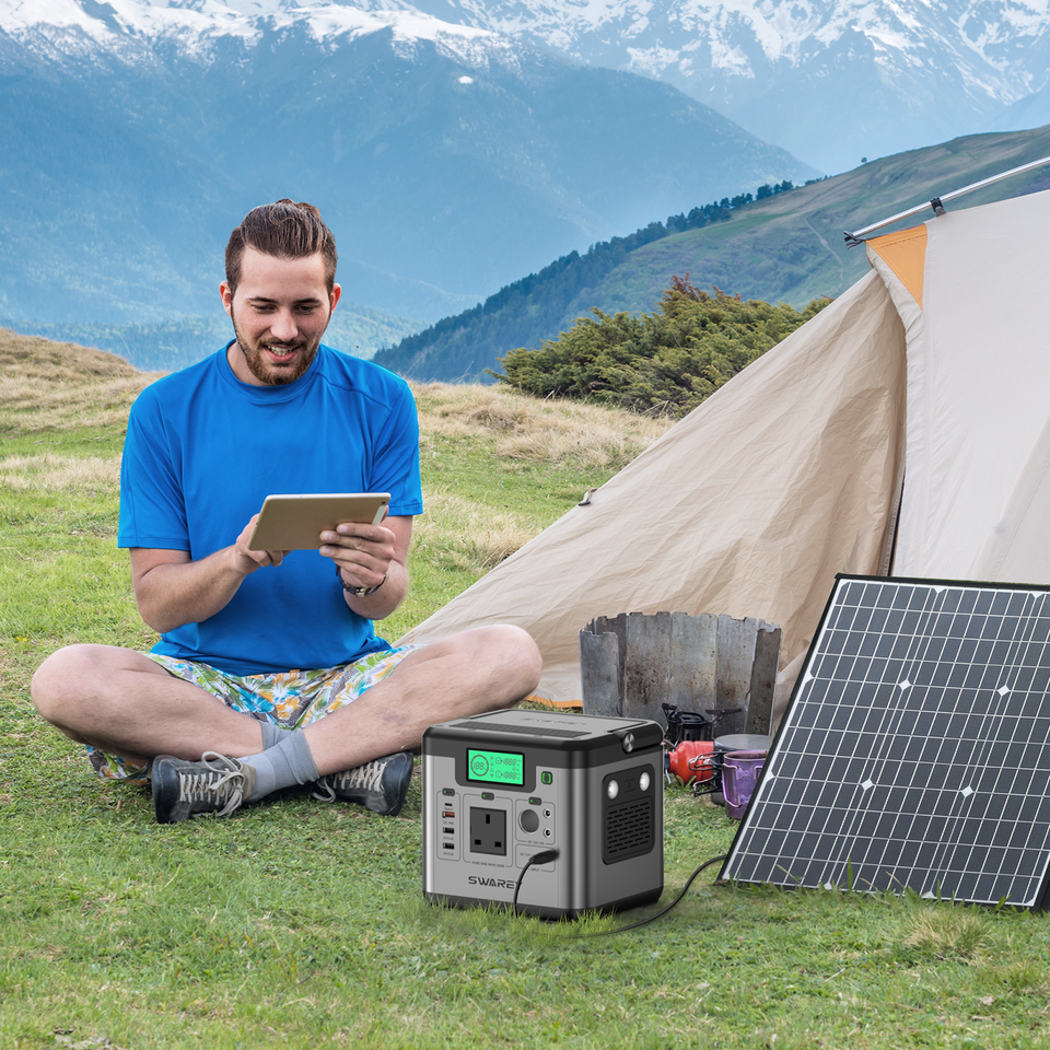 SWAREY Portable Power Station S500 518Wh 230V/1000W Solar Power ...